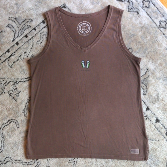 Life Is Good | Tops | Life Is Good Flip Flop Tank | Poshmark